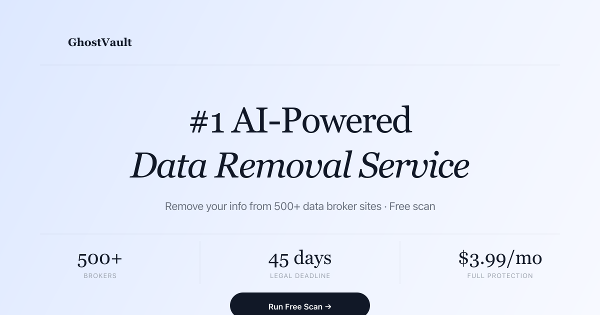 Best Data Broker Removal Services in 2026 (Tested & Ranked) | GhostVault